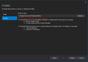 How to build and deploy a three-layer architecture application with C#?